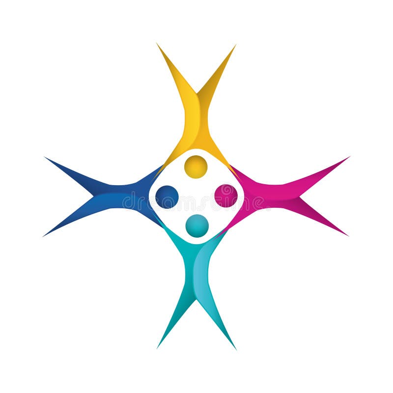 Colorful Team of Partner in Abstract Figure Human Stock Vector ...