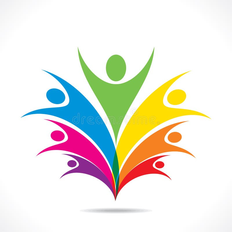 Colorful Teamwork or Freedom Design Concept Stock Vector - Illustration ...