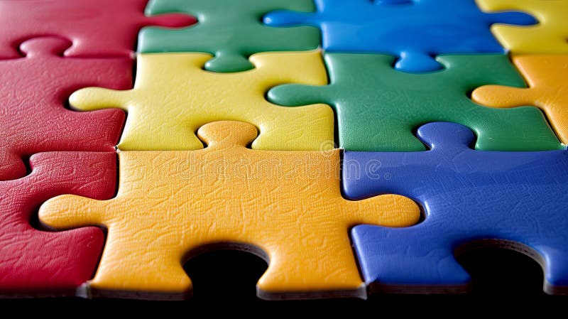 Colorful Teamwork Jigsaw Puzzle Abstract Symbolizing Collaboration in ...