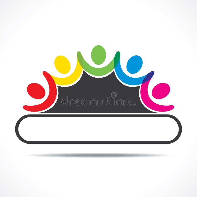 Colorful Teamwork or Unity with Blank Banner Stock Vector ...
