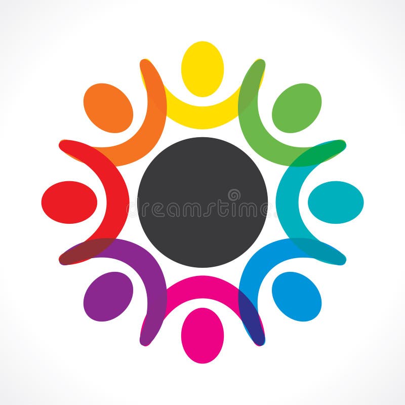 Colorful Teamwork or Unity Design Concept Stock Vector - Illustration ...