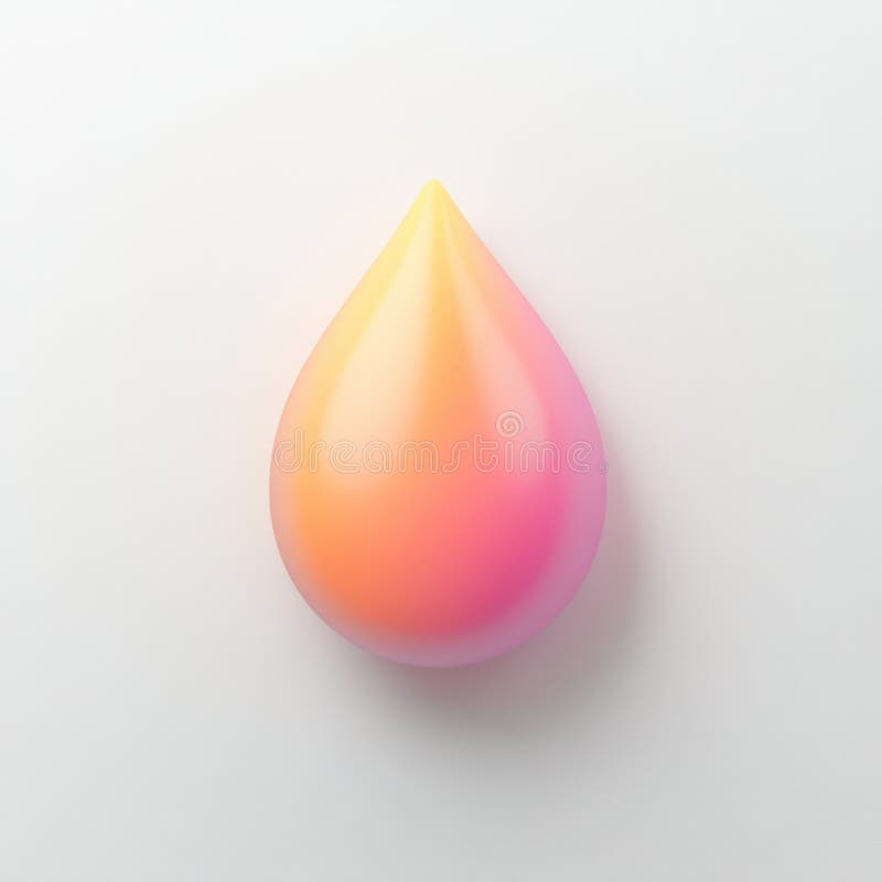 Colorful Teardrop Shape with a Smooth Surface on a Light Background ...
