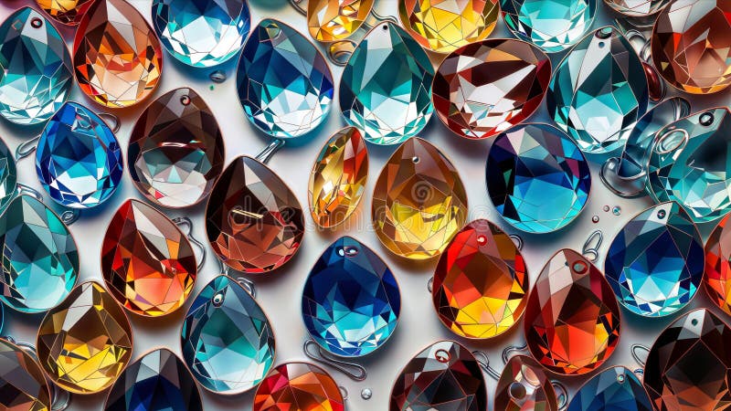 Colorful Teardrop-shaped Gems Arranged in a Captivating and Vibrant ...
