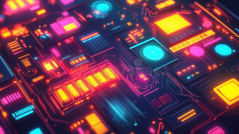 Colorful Tech Illustration Shows Modern App Modernization. Interactive ...
