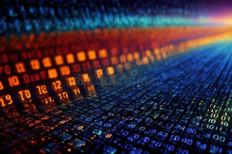 Colorful Technology Binary Matrix Code Abstract Wallpaper Patern Background Stock Illustration ...