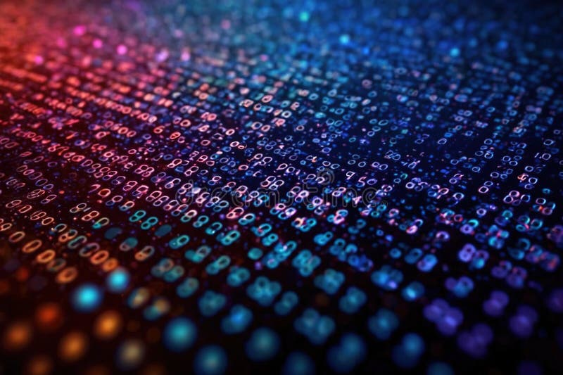Colorful Technology Binary Matrix Code Abstract Wallpaper Patern Background Stock Illustration ...