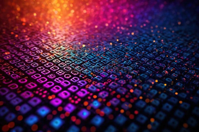 Colorful Technology Binary Matrix Code Abstract Wallpaper Patern Background Stock Illustration ...