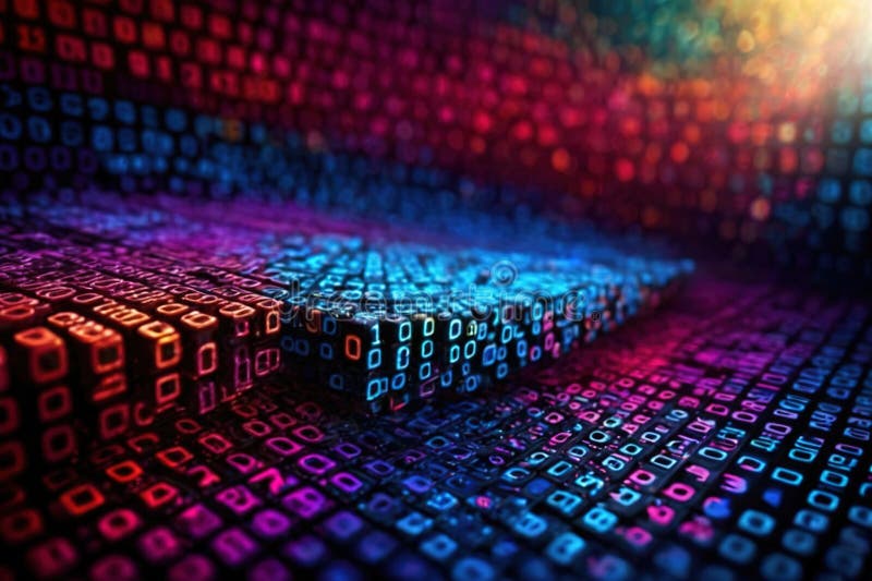 Colorful Technology Binary Matrix Code Abstract Wallpaper Patern ...