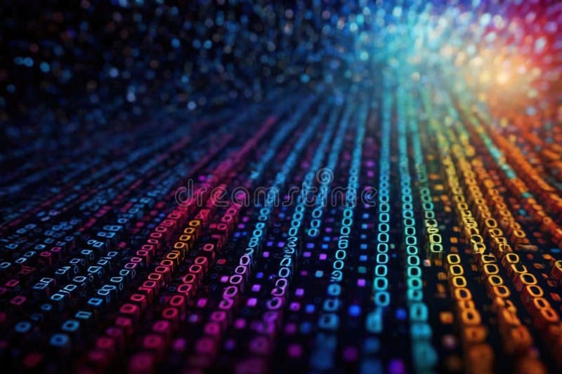 Colorful Technology Binary Matrix Code Abstract Wallpaper Patern ...