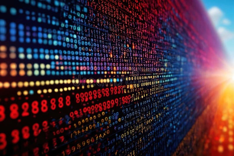 Colorful Technology Binary Matrix Code Abstract Wallpaper Patern ...