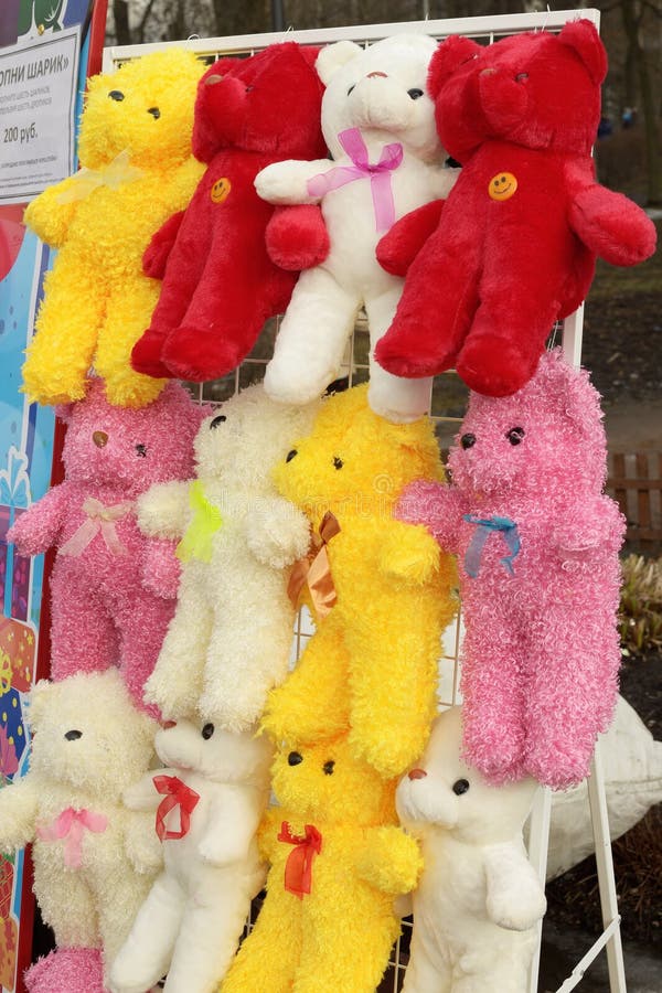 Colorful Teddy bears. stock photo. Image of hanging, plush - 79593434