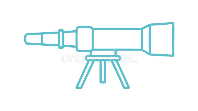 Colorful Telescope on Tripod, Science and Astronomy Tool , Vector ...