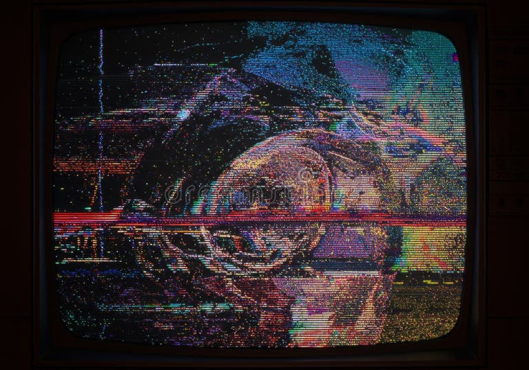 Colorful Television Static with Glitch Effects Stock Illustration ...