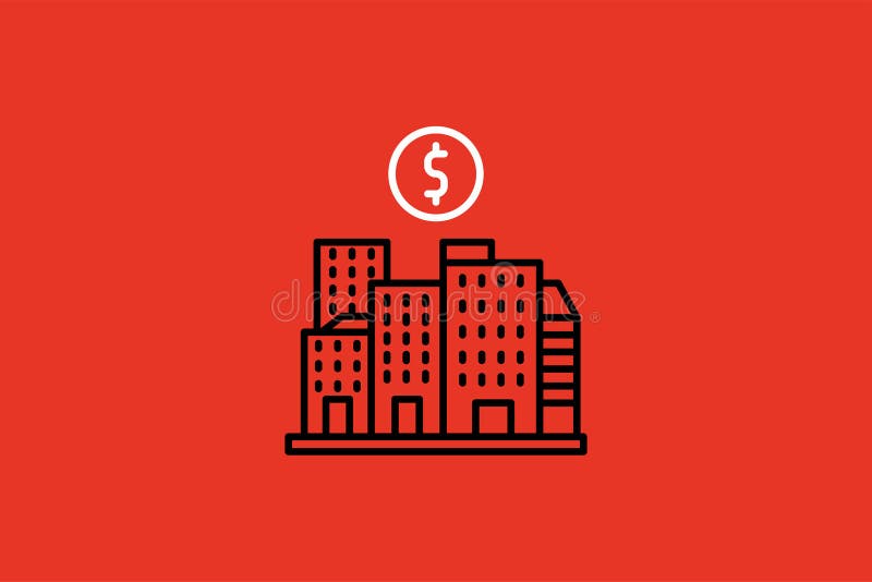 Building and Dollar Icon. Vector Illustration. Building and Dollar Icon ...