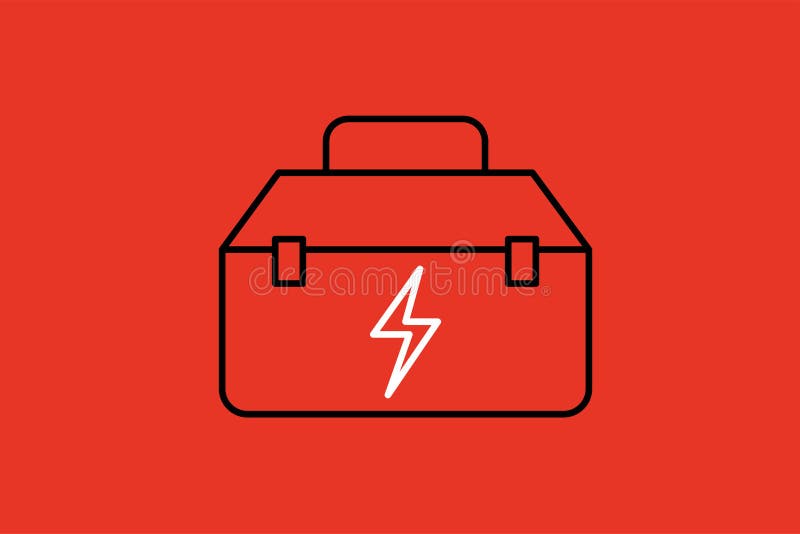 Toolbox Icon. Toolbox Vector Icon on Red Background. Vector ...