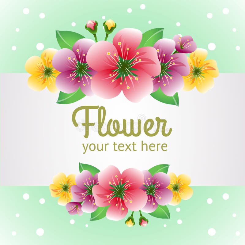 Template with flower theme stock vector. Illustration of beautiful ...