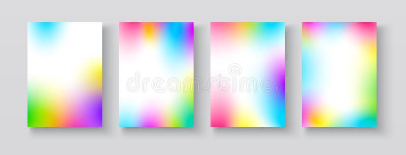 Colorful A4 Templates with Abstract Blurred Elements and Gradient ...
