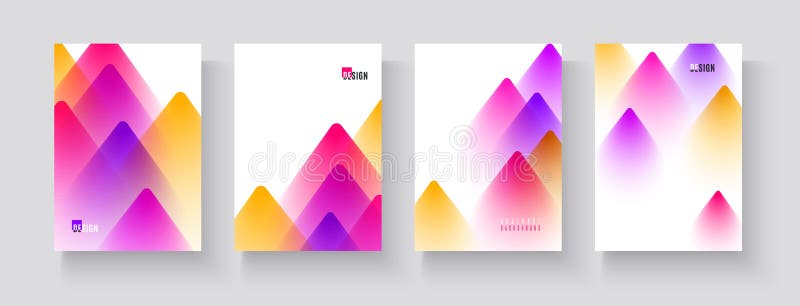 Colorful A4 Templates with Abstract Blurred Elements and Gradient ...