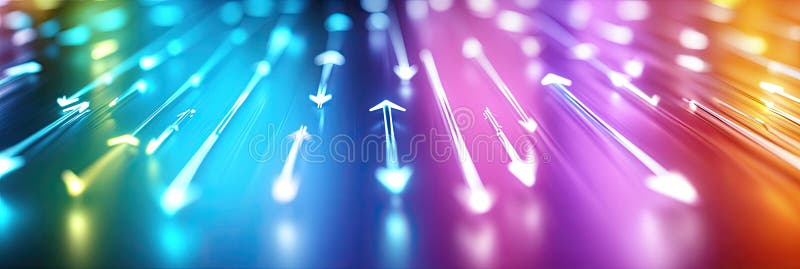 Colorful Tensor Fields Highlighted by Arrows in a Digitally Rendered ...