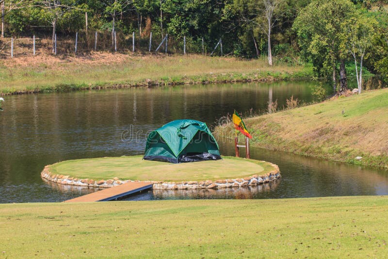 Colorful Tent on the Camping Ground Stock Photo - Image of adventure ...
