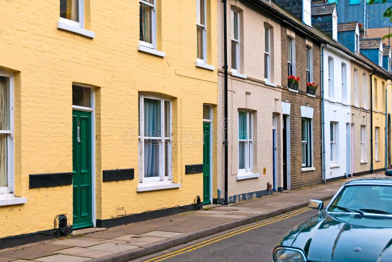 Colorful terraced houses stock photo. Image of sidewalk - 16518886
