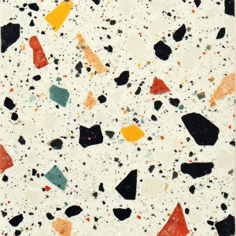 Colorful Terrazzo Flooring Design Featuring Various Shapes and Bold ...