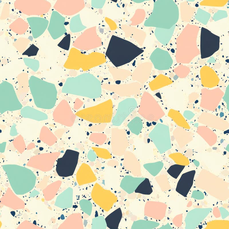 Colorful Terrazzo Pattern with Multicolored Stone Fragments on Light ...