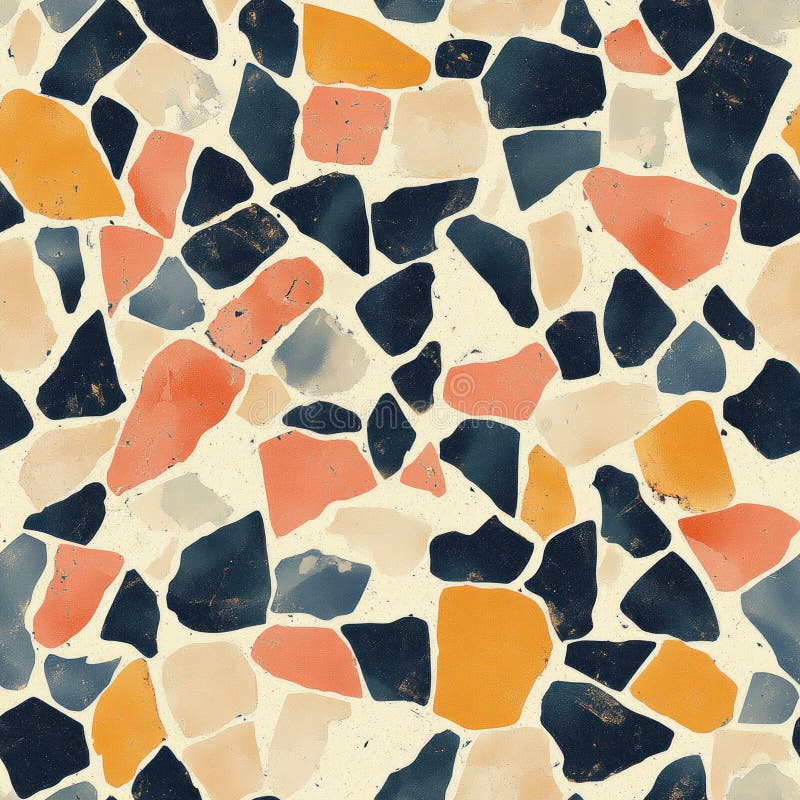 Colorful Terrazzo Pattern with Multicolored Stone Fragments on Light ...