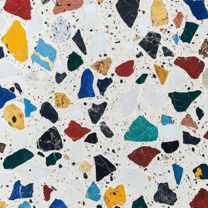 Colorful Terrazzo Surface with Various Stone Pieces in Vibrant Hues and ...
