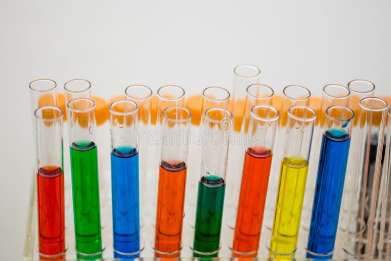 Test Tubes with Rainbow Colors Stock Photo - Image of green ...