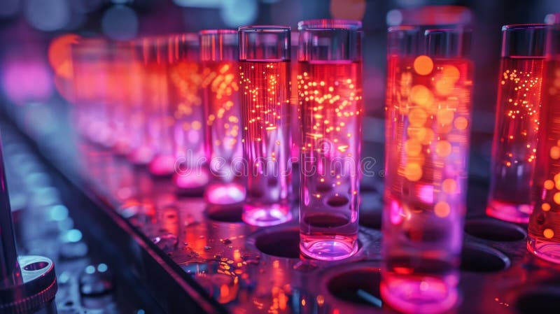 Colorful Test Tubes in Laboratory - Generative Ai Stock Illustration ...