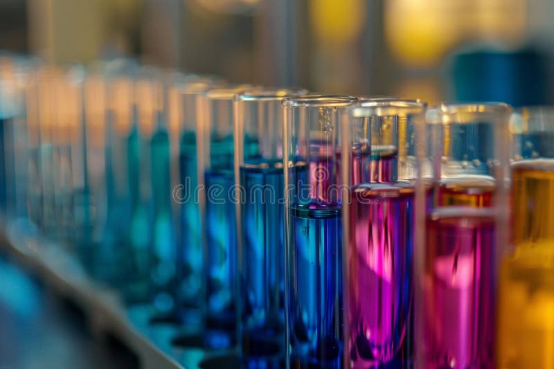 Colorful Test Tubes in a Laboratory Setting Stock Illustration ...