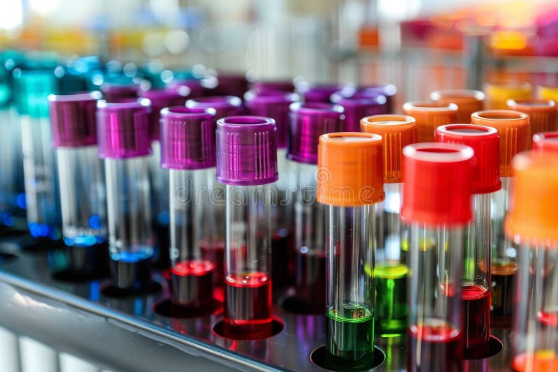 Colorful Test Tubes in a Rack Stock Illustration - Illustration of ...