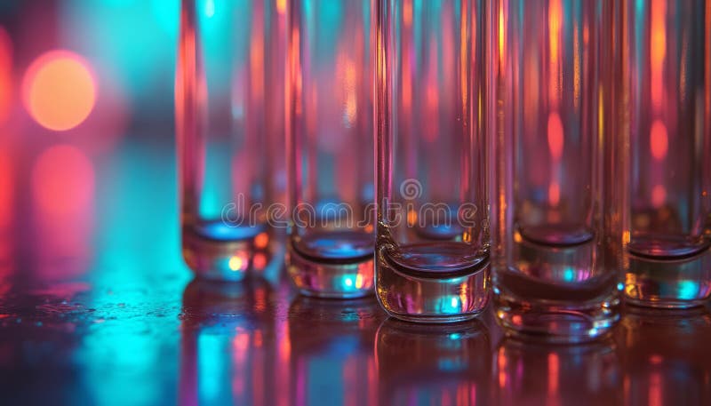 Colorful Test Tubes Reflecting Vibrant Lights Stock Photos - Free ...