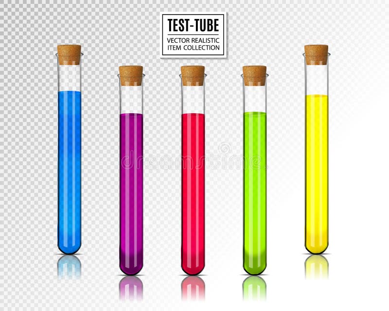 Colorful Test Tubes. Vector Set Stock Vector - Illustration of blue ...