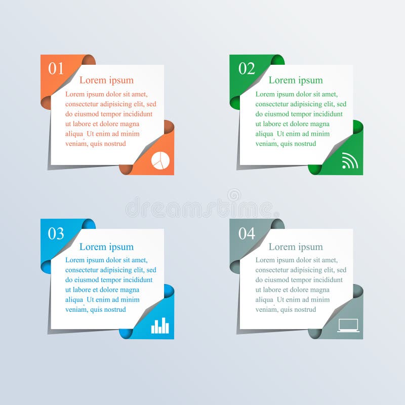 Colorful text boxes stock vector. Illustration of number - 66845818