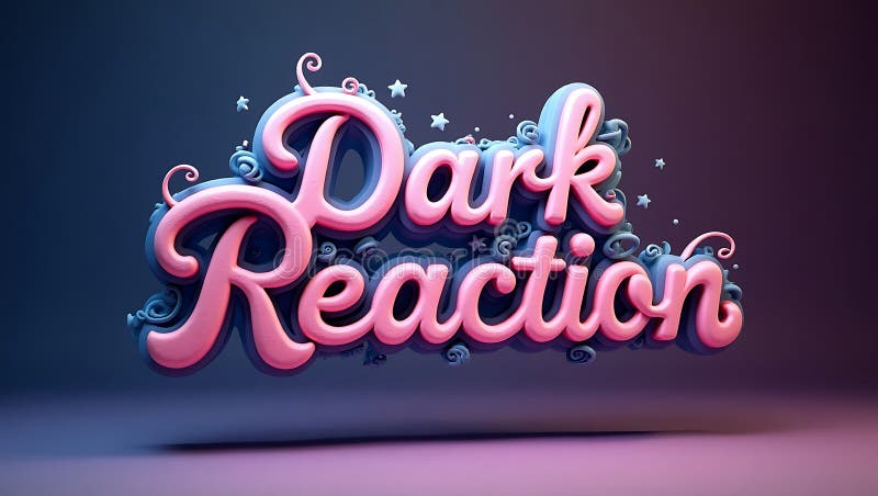 Colorful Text of Dark Reaction Illuminated Against a Solid Backdrop Stock Illustration ...
