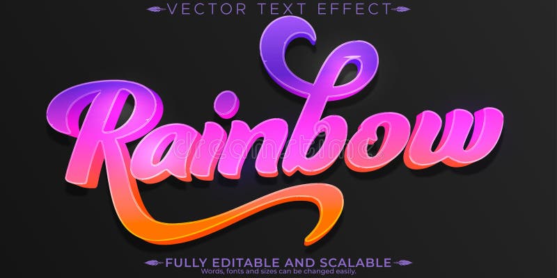 Colorful Text Effect, Editable Vibrant and Lively Customizable Font ...