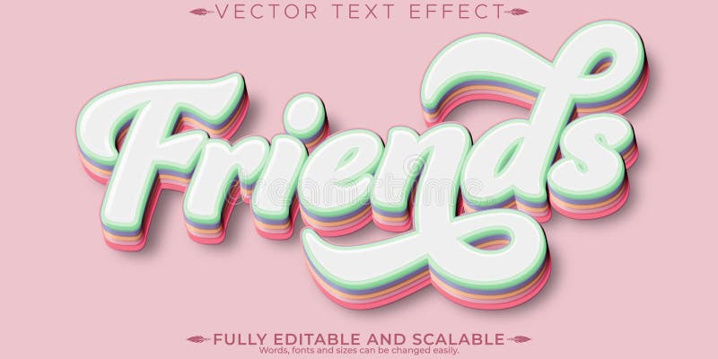 Colorful Text Effect, Editable Vintage and Script Text Style Stock ...