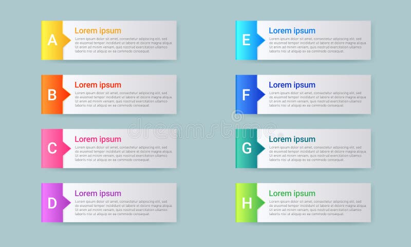 Colorful Text Frame Set for Infographic Element. Stock Vector ...