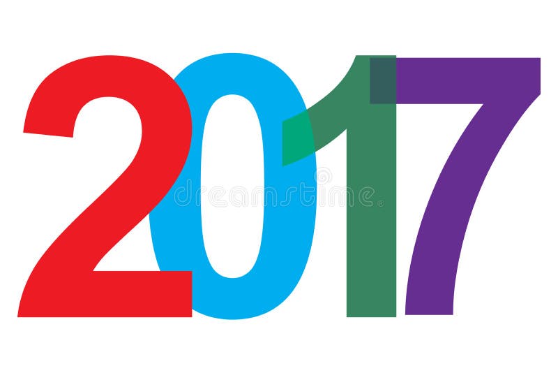 Colorful 2017 stock vector. Illustration of purple, text - 81457638