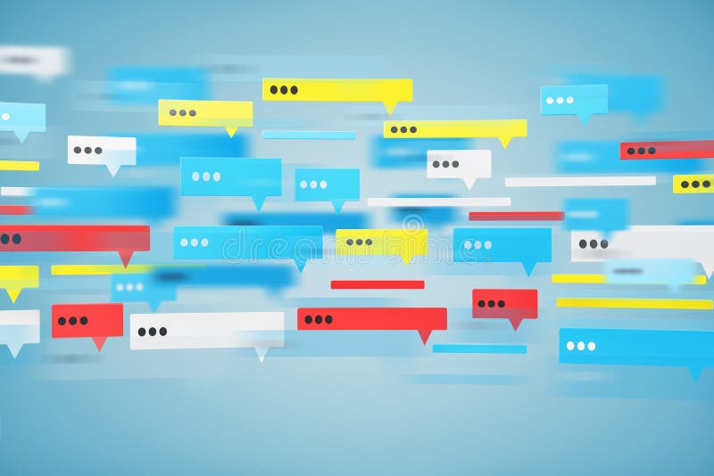 Colorful Text Message Templates on Blue Stock Illustration ...