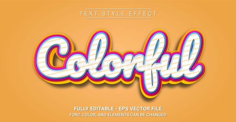 Colorful Text Style Effect. Editable Graphic Text Template Stock Vector ... Colorful Text Style Effect. Editable Graphic Text Template Stock Vector ...