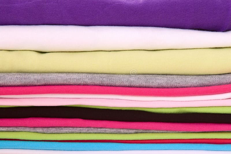 Stack of Colorful Cotton Cloth Stock Photo - Image of pattern, stripe ...