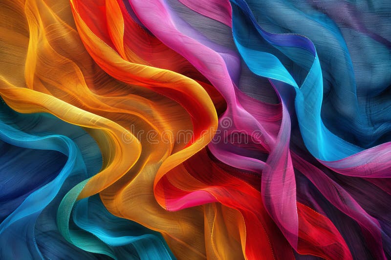 Colorful Textile Background, Vivid Wave Fabric Textured Pattern, Ethnic ...