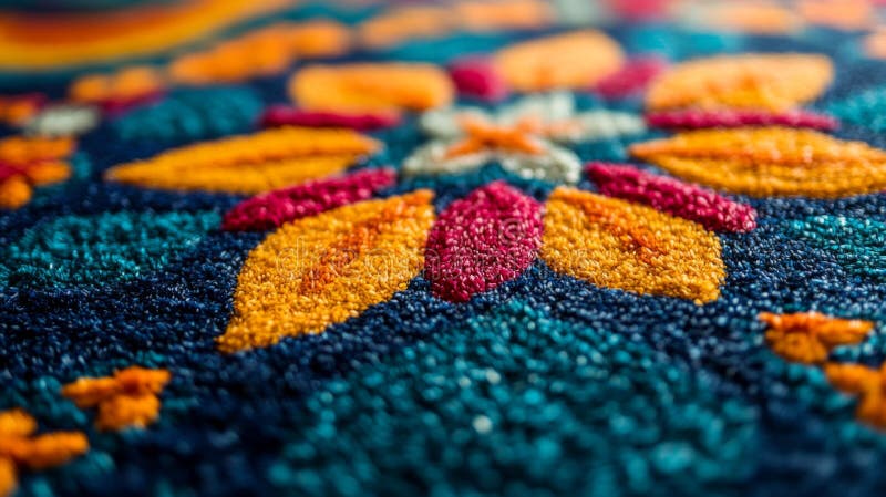 Colorful Textile Detail Close Up Vivid Pattern Stock Illustration ...