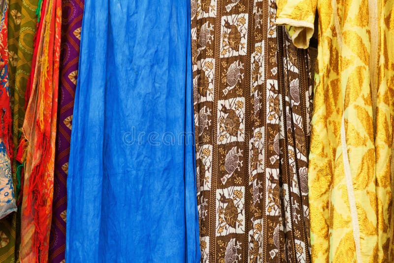 Textile Fabrics From Marrakesh Stock Photo - Image of morocco, bags ...