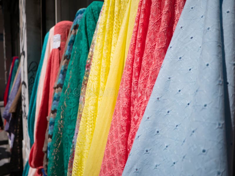 Colorful textiles stock image. Image of fabric, texture - 82344069