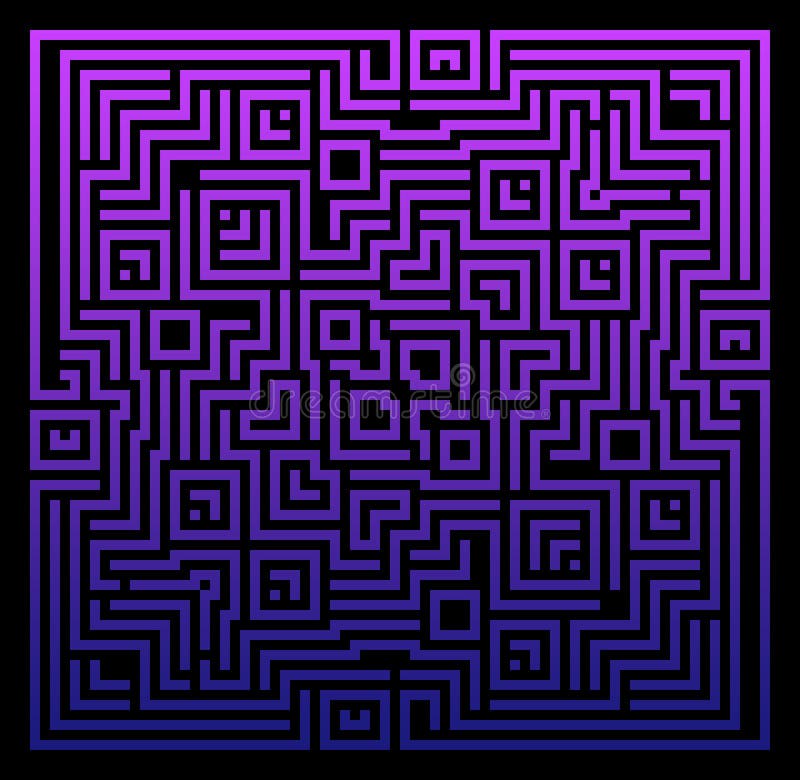 Texture of Labyrinth on a Black Background Stock Illustration ...