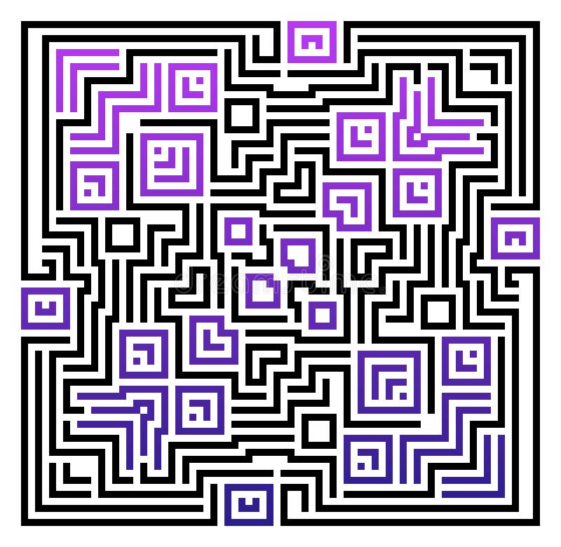 Texture of Labyrinth on a White Background Stock Illustration ...